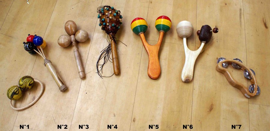 maracasse ou tambourin cymbales