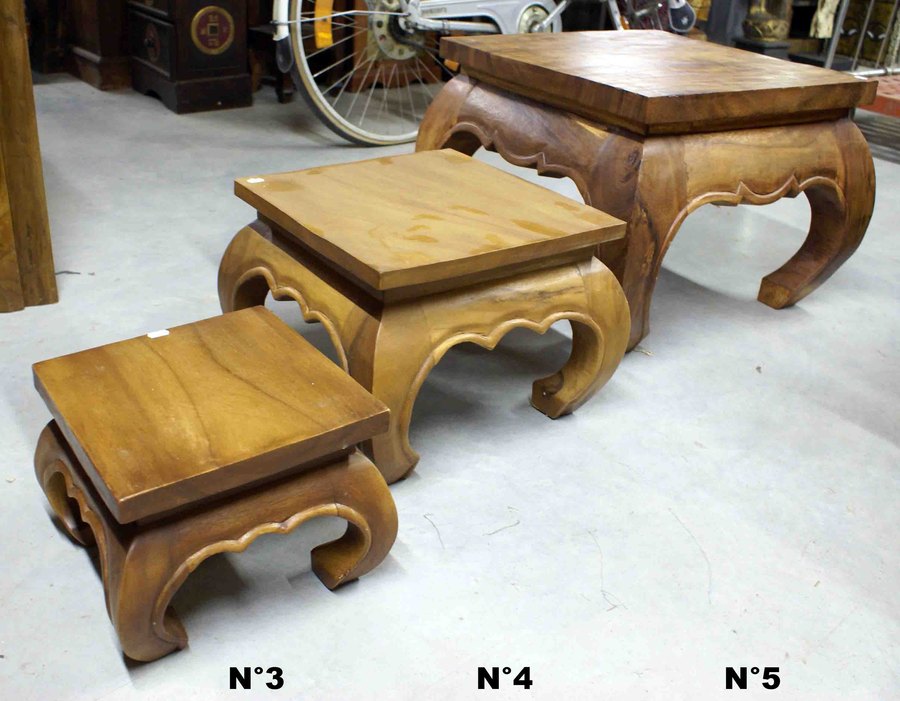 TABLES BASSES style "opium" - H : 20 à 40 cm