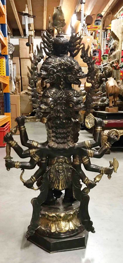 Statue de Rahwana en bronze - H: 72 cm