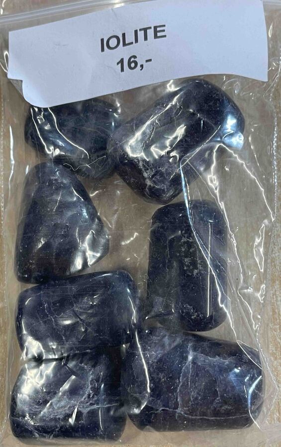 Iolite Pierre roulée, galet, brute