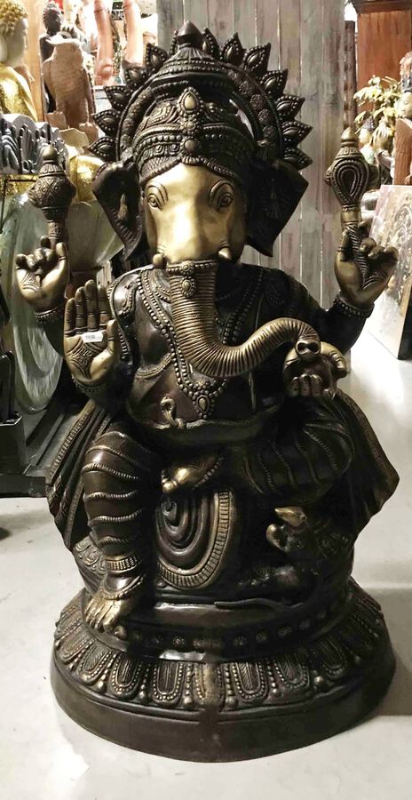 Grande statue de Ganesh en bronze - H : 86 cm