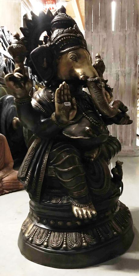 Grande statue de Ganesh en bronze - H : 86 cm